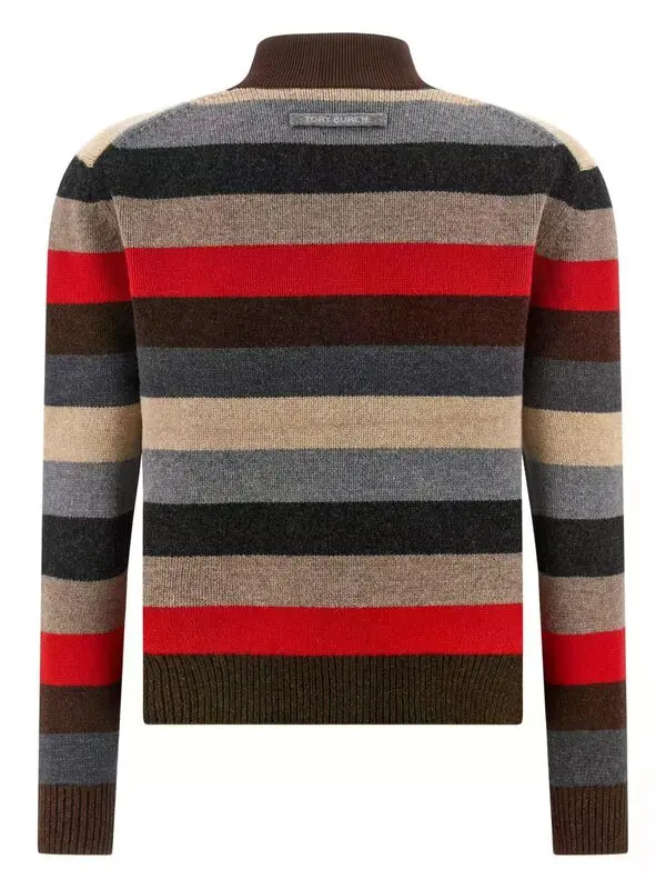 Tory Burch Striped-patter Wool Pullover
