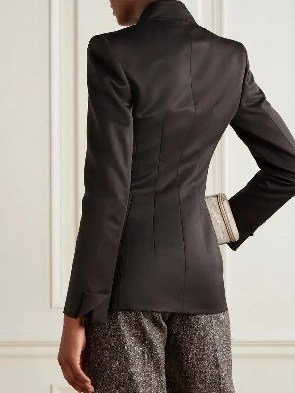 Sasuphi Wool Double-breasted Blazer With Peak Lapels