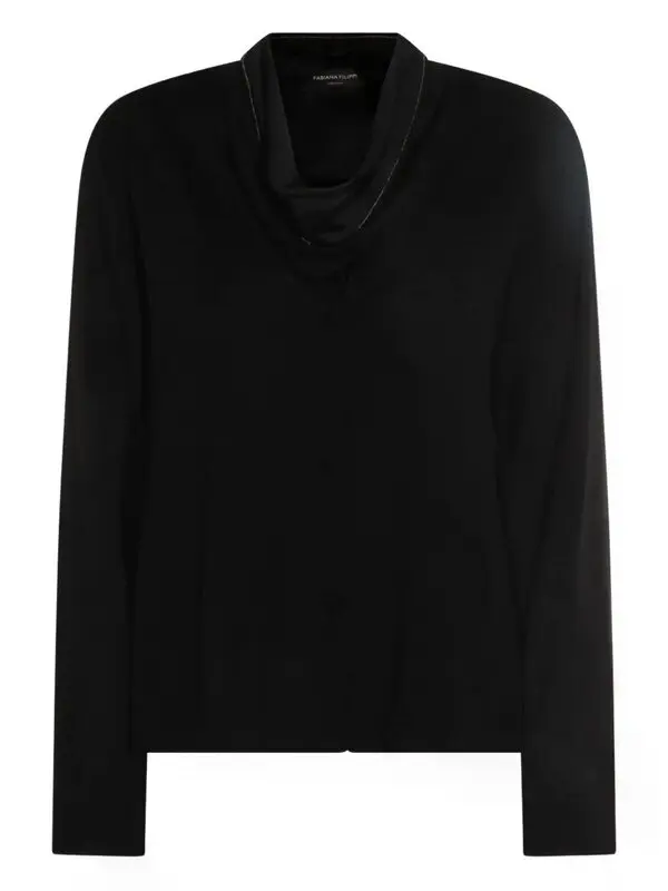 Fabiana Filippi Cowl Neck Button Front Top