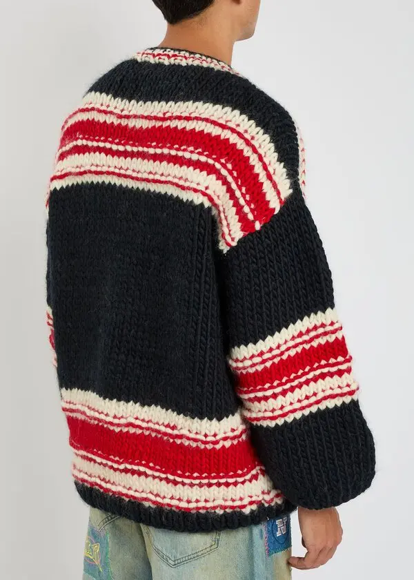 NAHMIAS Logo Striped-intarsia Wool Jumper
