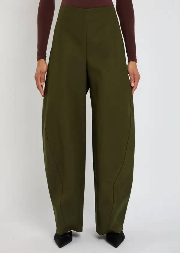 Alaïa Twisted Barrel-leg Cotton Trousers