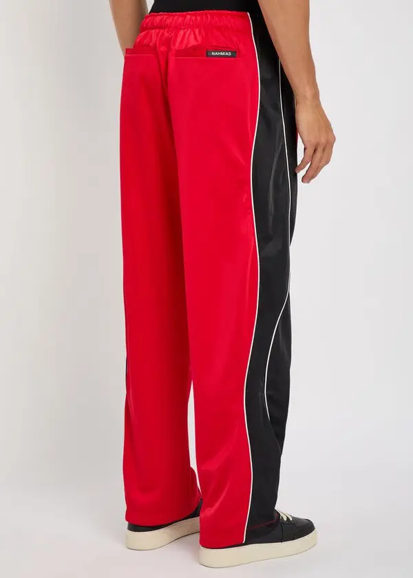 NAHMIAS Ollie Logo Panelled Jersey Track Pants - Red