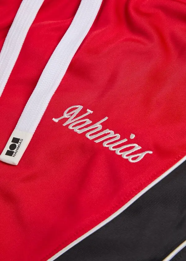 NAHMIAS Ollie Logo Panelled Jersey Track Pants - Red