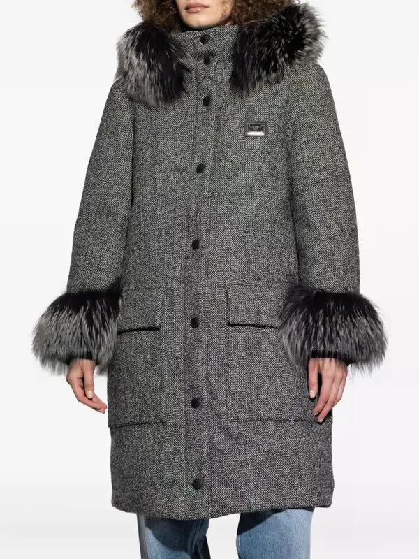 Dolce & Gabbana Wool Coat With Faux Fur Trim