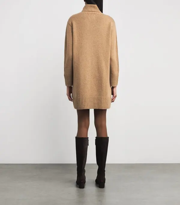 Harrods Cashmere Rollneck Mini Dress - Neutral