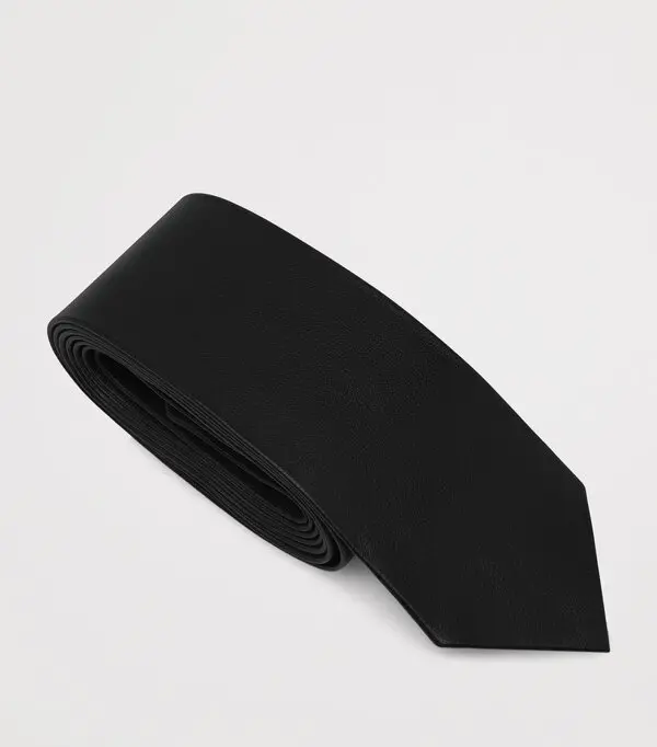 TOM FORD Lamb Leather Tie - Black