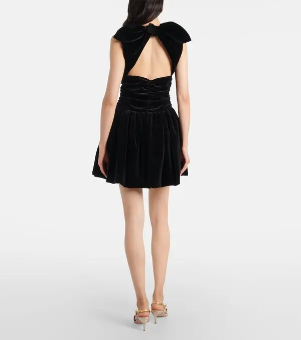 PATOU Cotton Velvet Balloon Mini Dress
