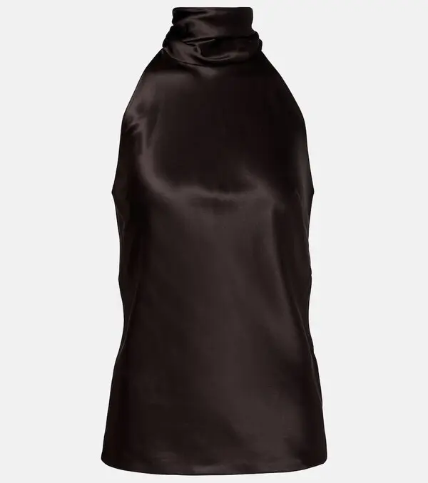 Ralph Lauren Chilton Halterneck Silk-blend Top