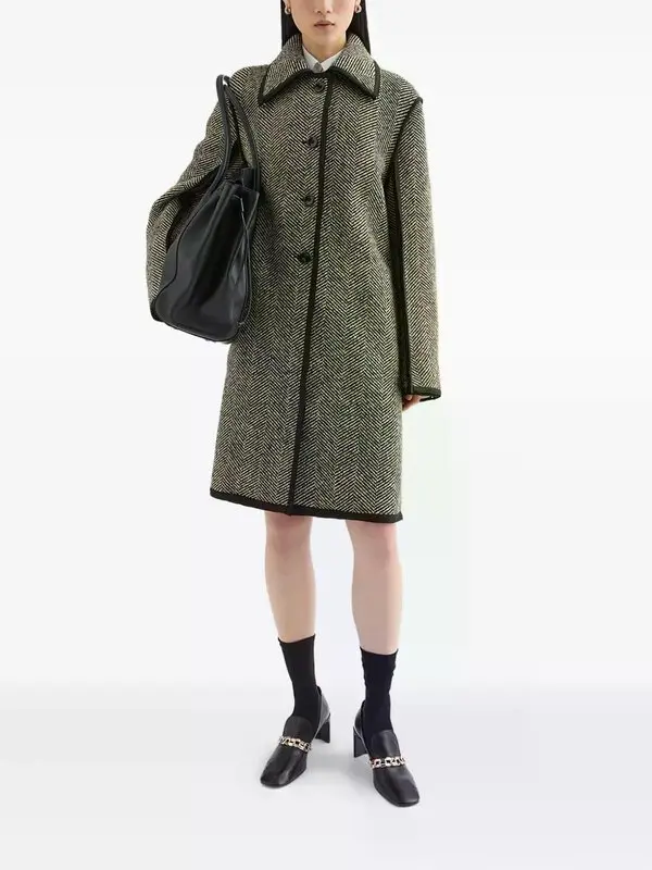 JIL SANDER Herringbone Coat