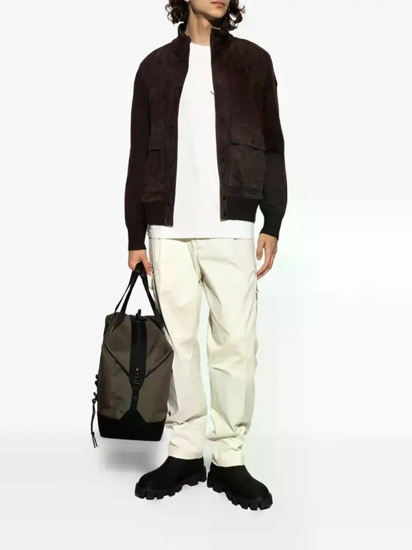 Moncler Suede Knitted Panel Cardigan