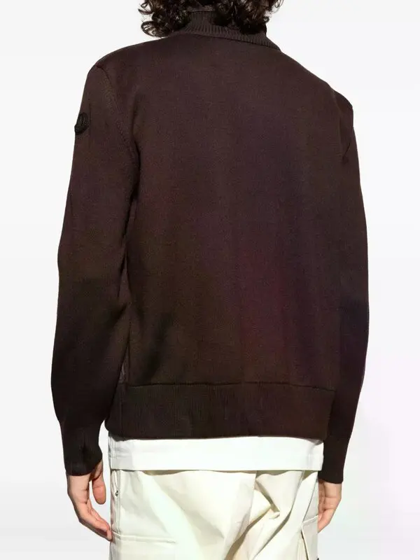 Moncler Suede Knitted Panel Cardigan