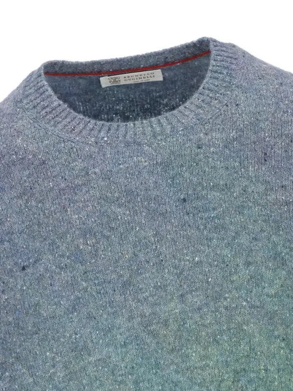 Brunello Cucinelli Mottled Effect Ribbed Knit Sweater