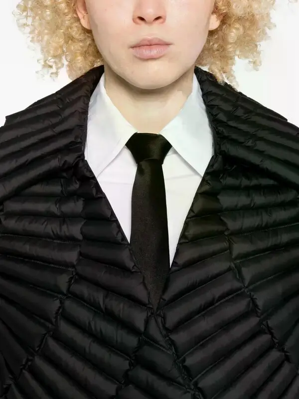 RAXXY Quilted Jacket With V-neck And Straight Hem