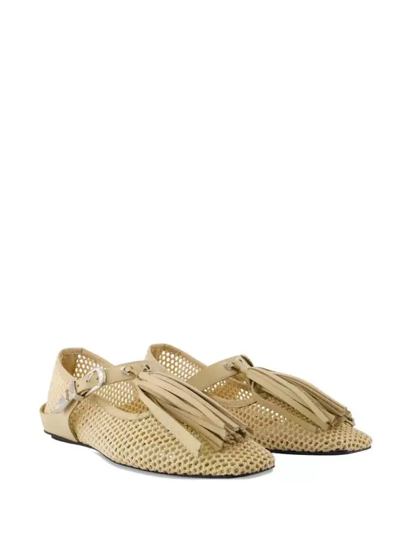 Toga Mesh Ballet Flats With Tassel Embellishment