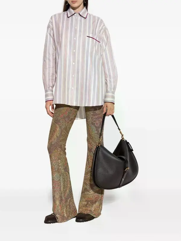 Etro Striped Velvet Trimmed Shirt