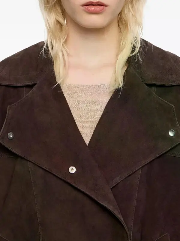 Bimba Y Lola Suede Double-breasted Jacket