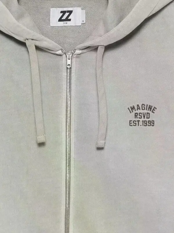 Izzue Logo-embroidered Zip-up Hoodie - Grey