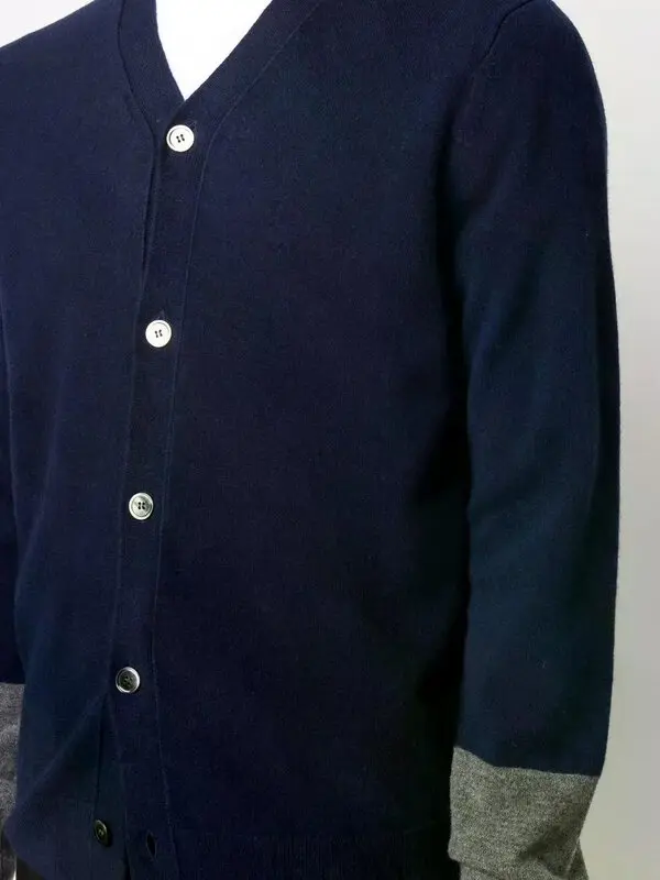 Comme Des Garçons V-neck Wool Cardigan - Blue