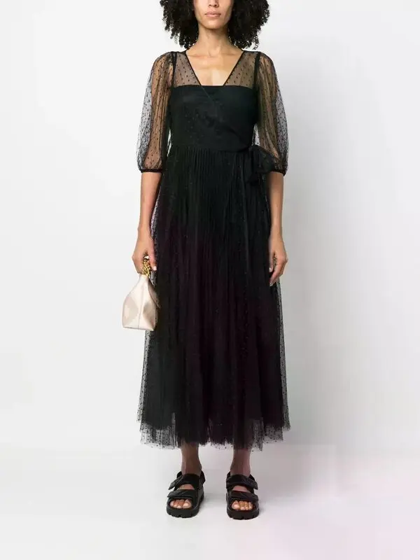 Red Valentino Tulle Midi Dress - Black