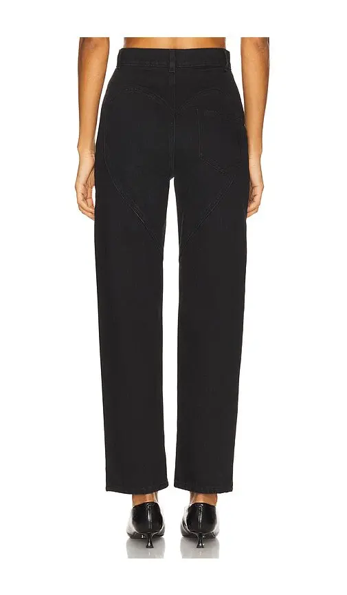 AREA Crystal Heart Jean - Black