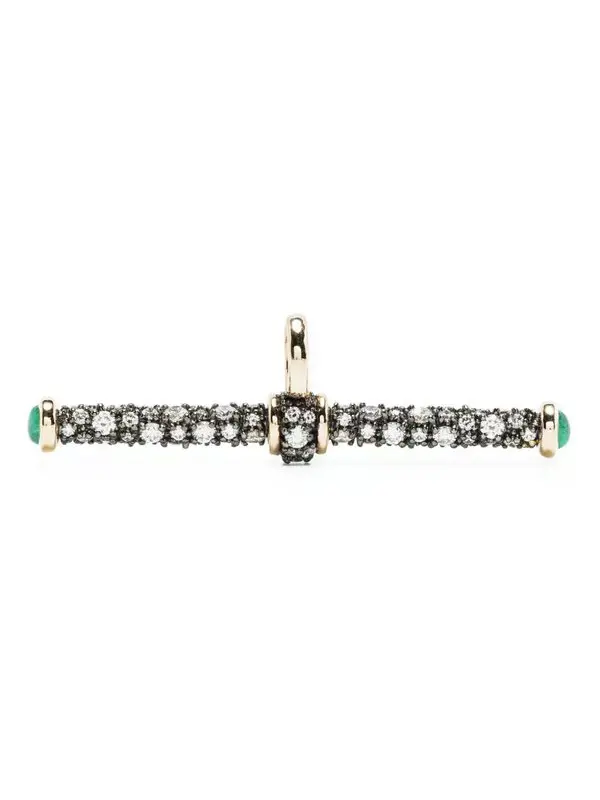 LUCY DELIUS Diamond Pavé T-bar Pendant - Silver