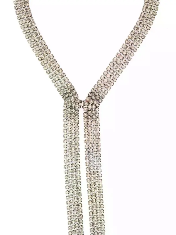 HELENE ZUBELDIA Crystal-tassel Necklace - Silver