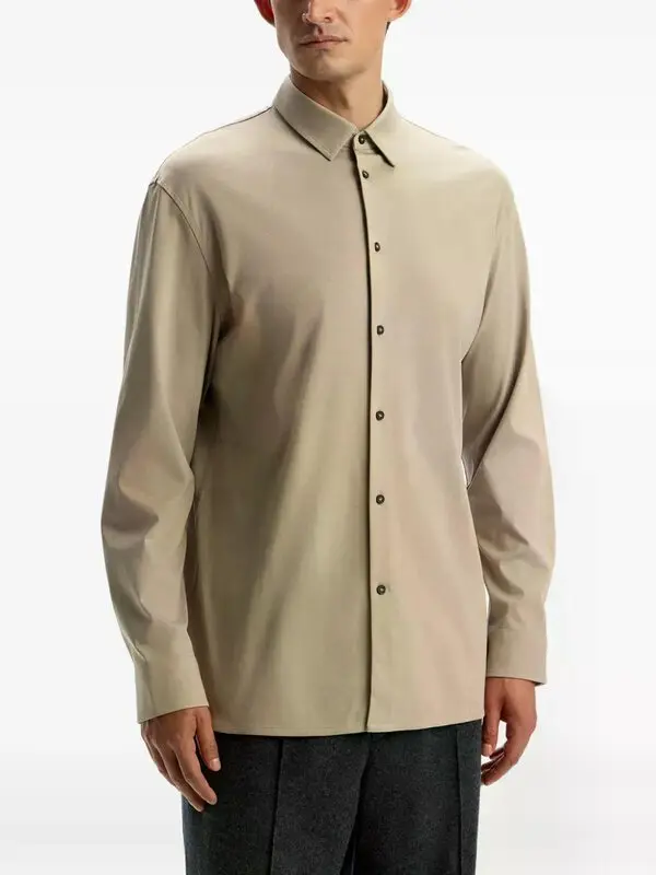 12 STOREEZ Cotton Button-down Shirt - Neutrals
