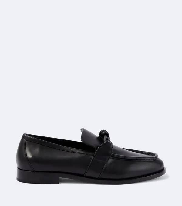 Bottega Veneta Astaire Knot Leather Loafers - Black