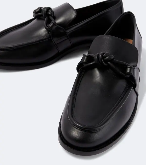 Bottega Veneta Astaire Knot Leather Loafers - Black