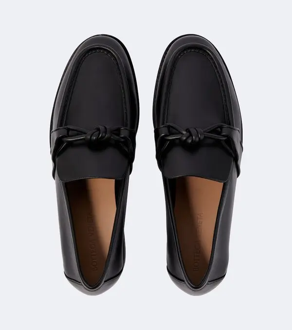 Bottega Veneta Astaire Knot Leather Loafers - Black