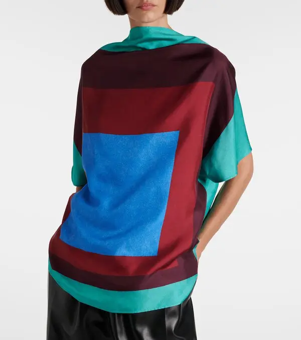 Loewe Printed Silk Satin Top