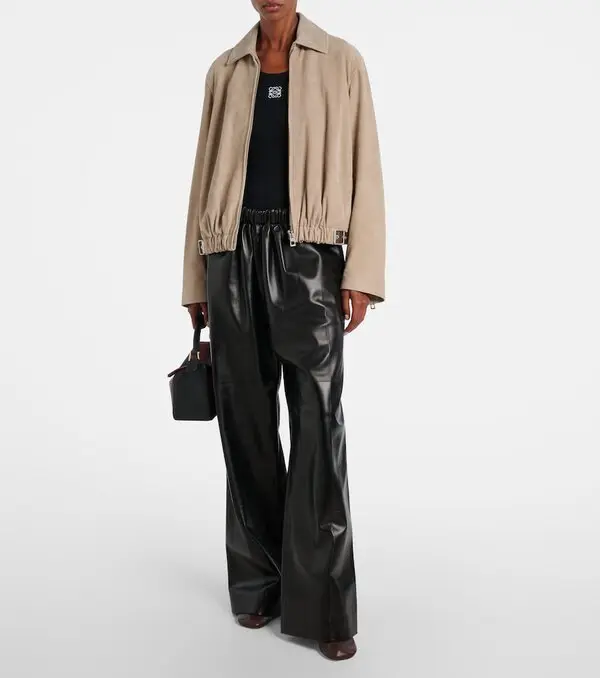 Loewe Suede Belted Jacket - Beige