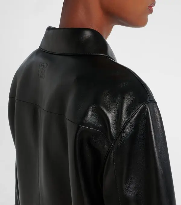 Loewe Shearling-trimmed Leather Jacket - Black