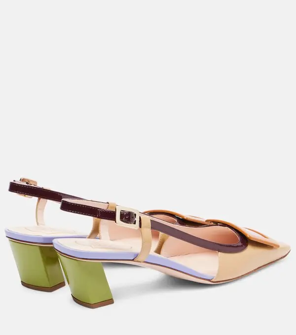 ROGER VIVIER Belle Vivier 45 Leather Slingback Pumps - Multicoloured