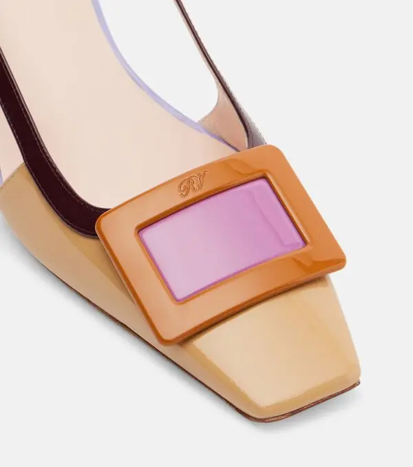 ROGER VIVIER Belle Vivier 45 Leather Slingback Pumps - Multicoloured
