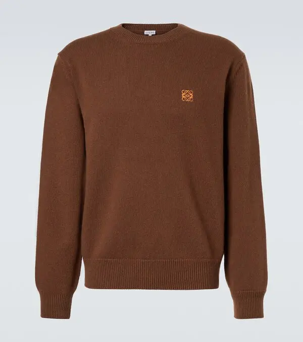 Loewe Anagram Wool Crewneck Sweater - Brown