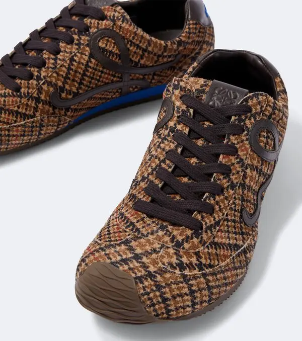 Loewe Ballet Runner 2.0 Checked Suede Sneakers - Brown
