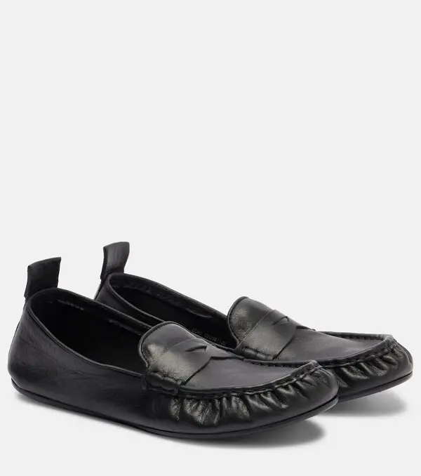 Acne Studios Leather Penny Loafers - Black