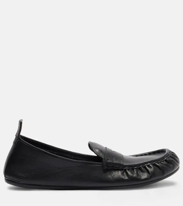 Acne Studios Leather Penny Loafers - Black