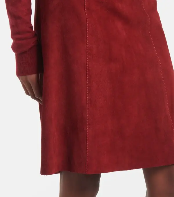 JOSEPH Suede Midi Skirt
