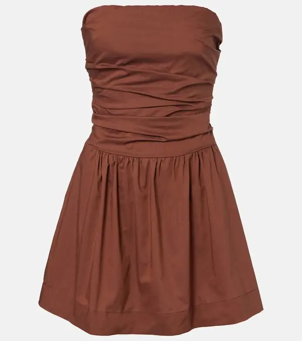 Faithfull The Brand Vera Strapless Cotton Mini Dress