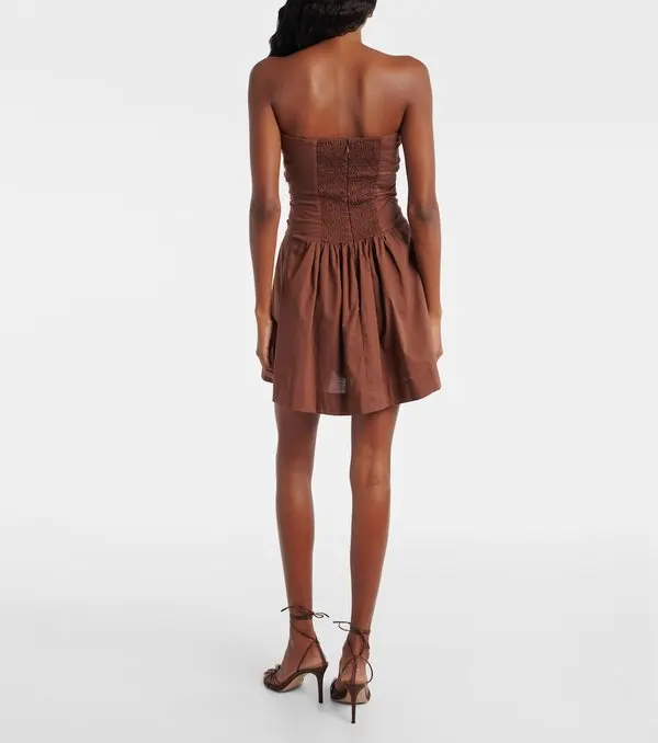 Faithfull The Brand Vera Strapless Cotton Mini Dress