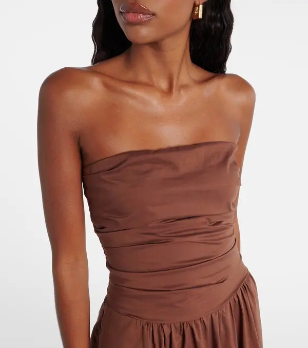 Faithfull The Brand Vera Strapless Cotton Mini Dress