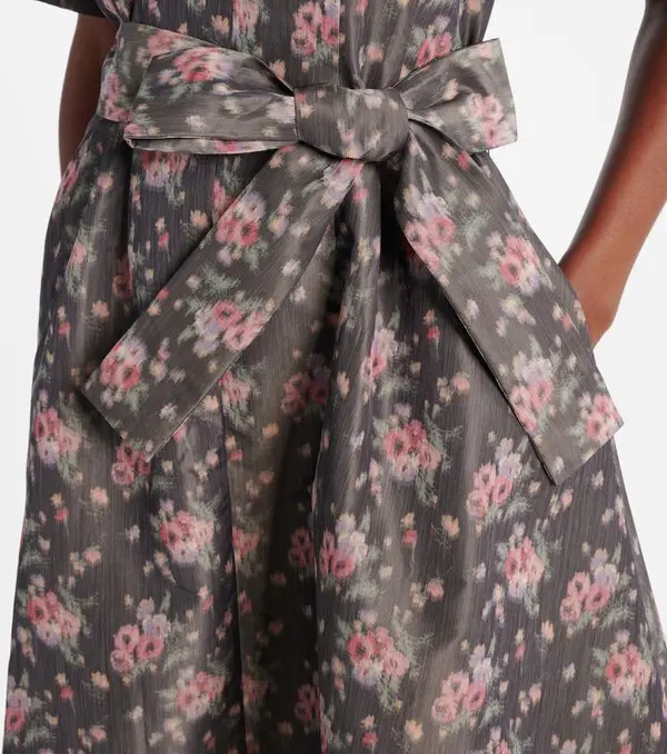 MARKARIAN Lunetta Floral Taffeta Midi Dress
