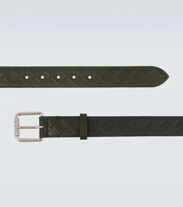 Bottega Veneta Intrecciato Embossed Leather Belt