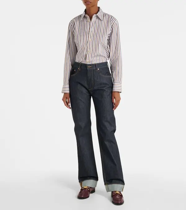 Bottega Veneta Intrecciato Straight Leg Jeans