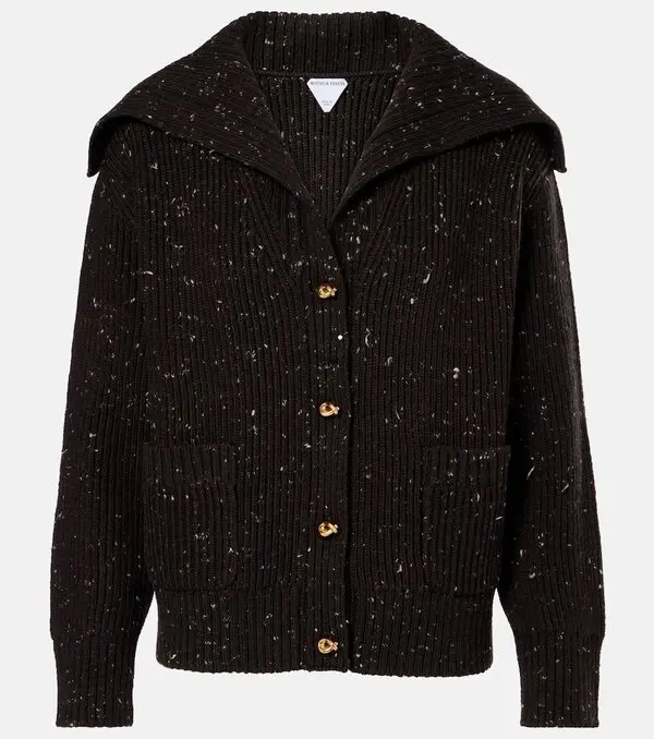 Bottega Veneta Ribbed-knit Wool-blend Cardigan - Brown