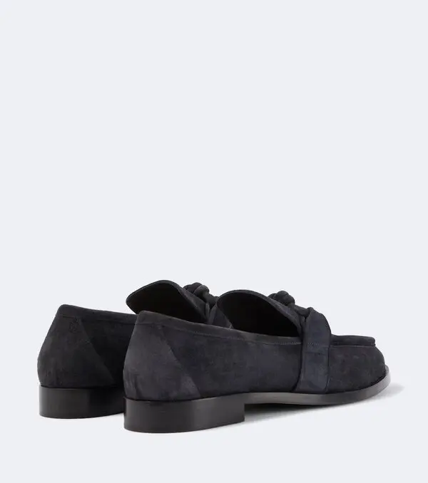 Bottega Veneta Astaire Knot Suede Loafers - Blue