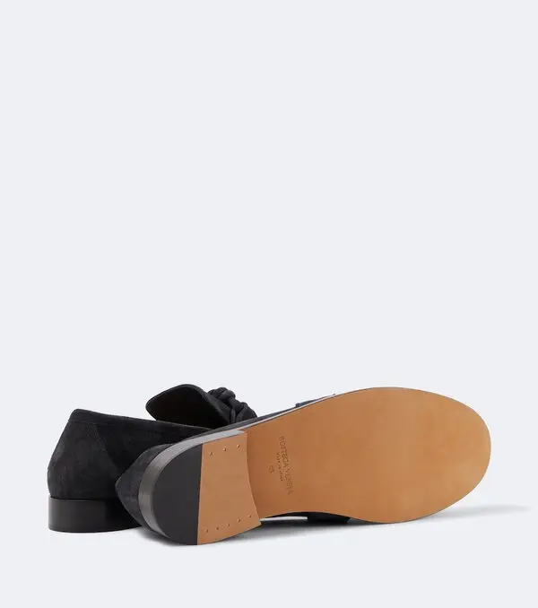 Bottega Veneta Astaire Knot Suede Loafers - Blue