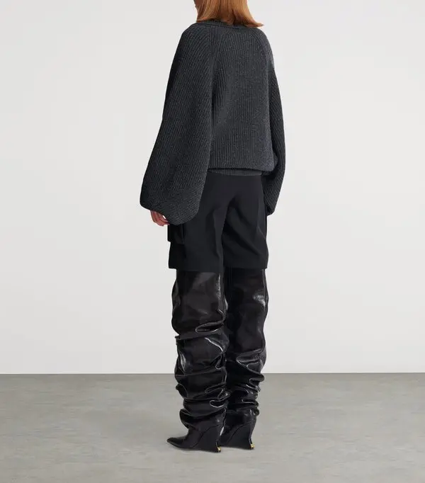 Balmain Wool Oversized Wrap Sweater